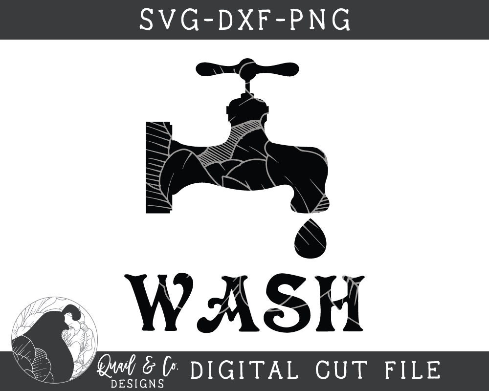 SVG Files Wash Svg Faucet Svg Bathroom Svg Bathroom Sign | Etsy