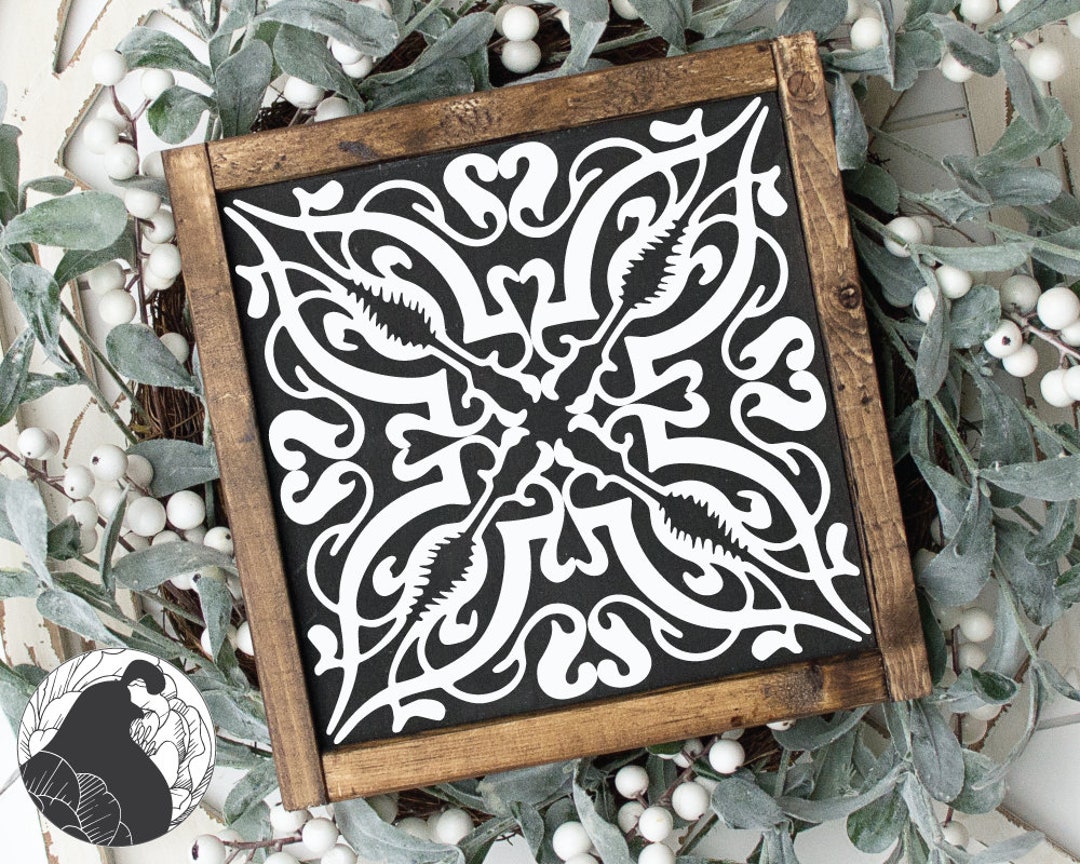 Nouveau Tile SVG, Farmhouse Tile Svg, Pillow Design, Tile Sign Svg ...