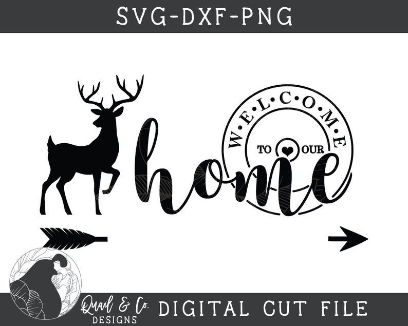 Hunting Welcome Sign SVG: Deer Antlers Family Name Cut File (digital ...
