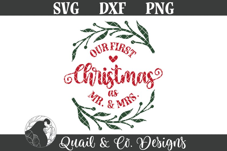 Our First Christmas as Mr and Mrs Ornament SVG Round - Etsy