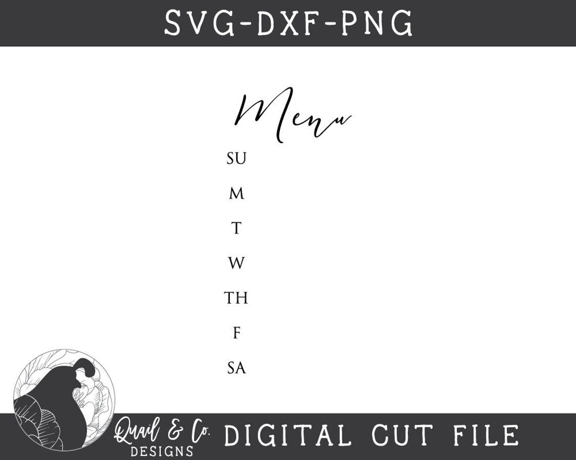 Menu svg Weekly Menu svg Menu Board svg Kitchen Cut File | Etsy