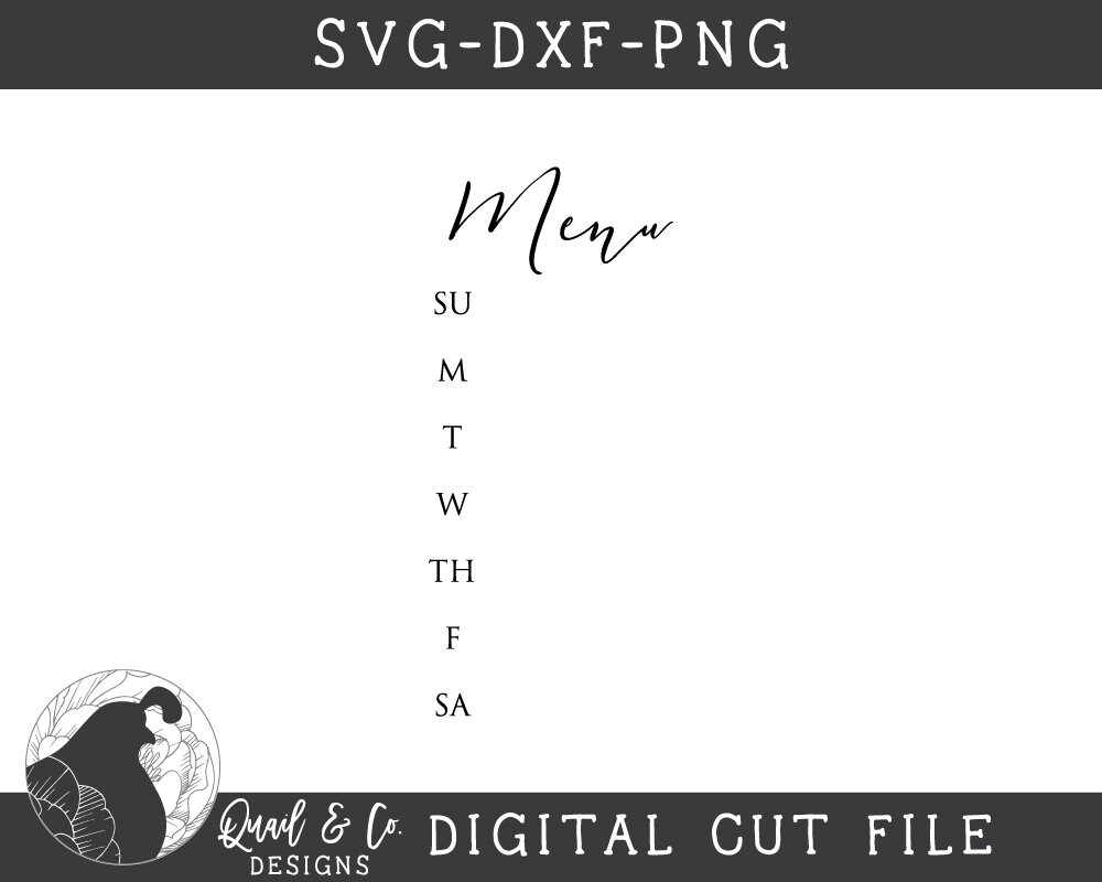 Menu Svg Weekly Menu Svg Menu Board Svg Kitchen Cut File - Etsy