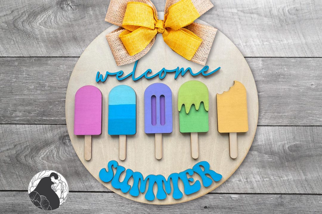 Welcome Summer Popsicles Sign SVG: Laser Cut File (digital Download) - Etsy