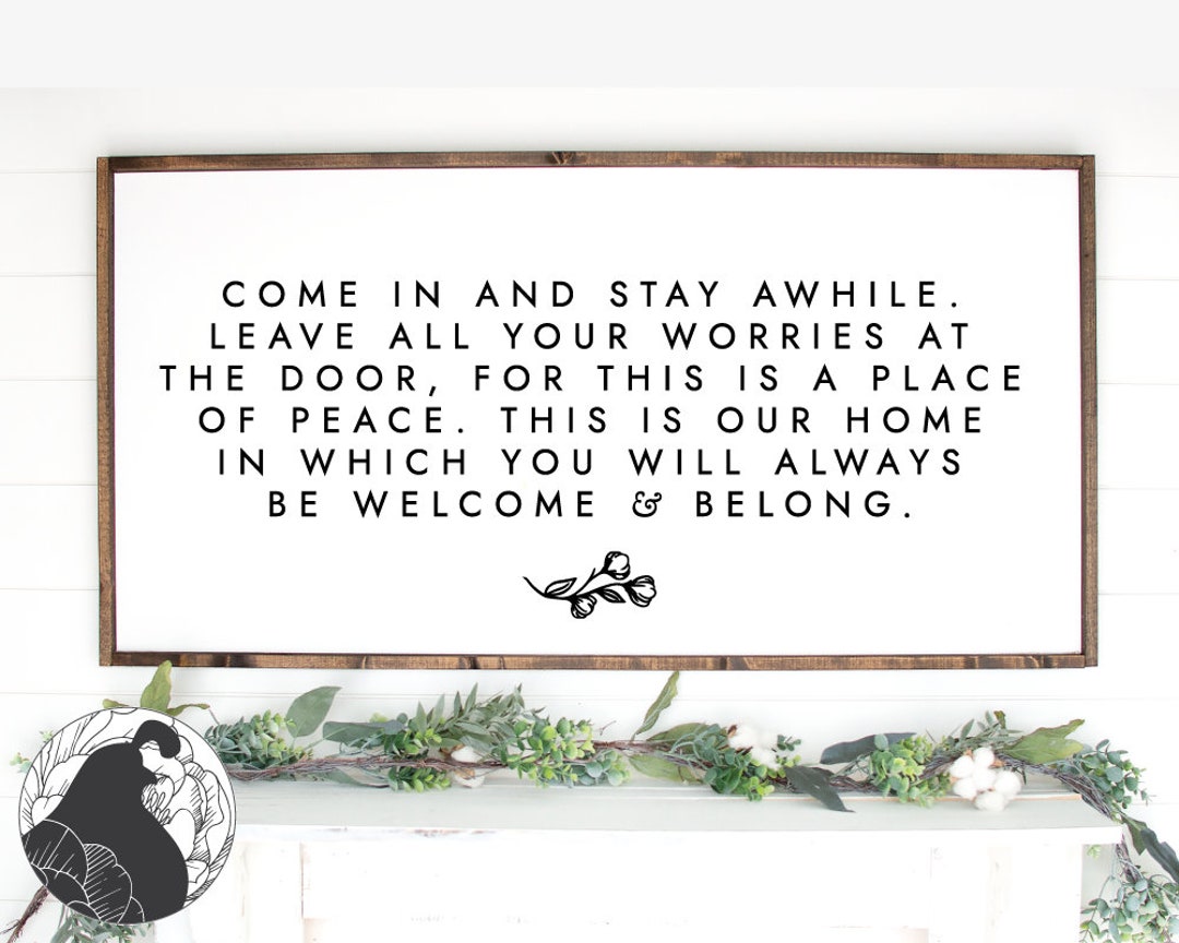 Come in and Stay Awhile Svg, Welcome Cut File, Farmhouse Sign Svg ...
