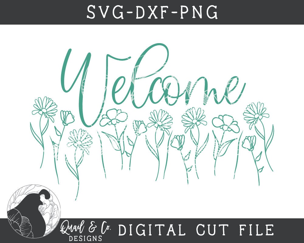 Spring Welcome SVG Bundle Spring Flowers Cut File Welcome - Etsy