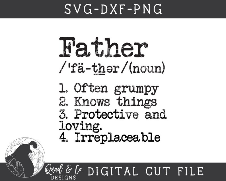 Father Definition SVG Dad Svg Father Svg Father's Day - Etsy