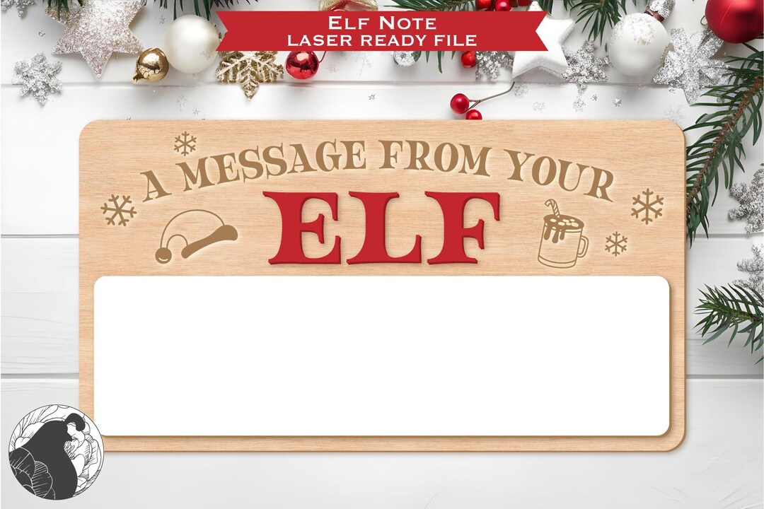 Elf Message Board Laser Cut File: Christmas Decor SVG (digital Design ...