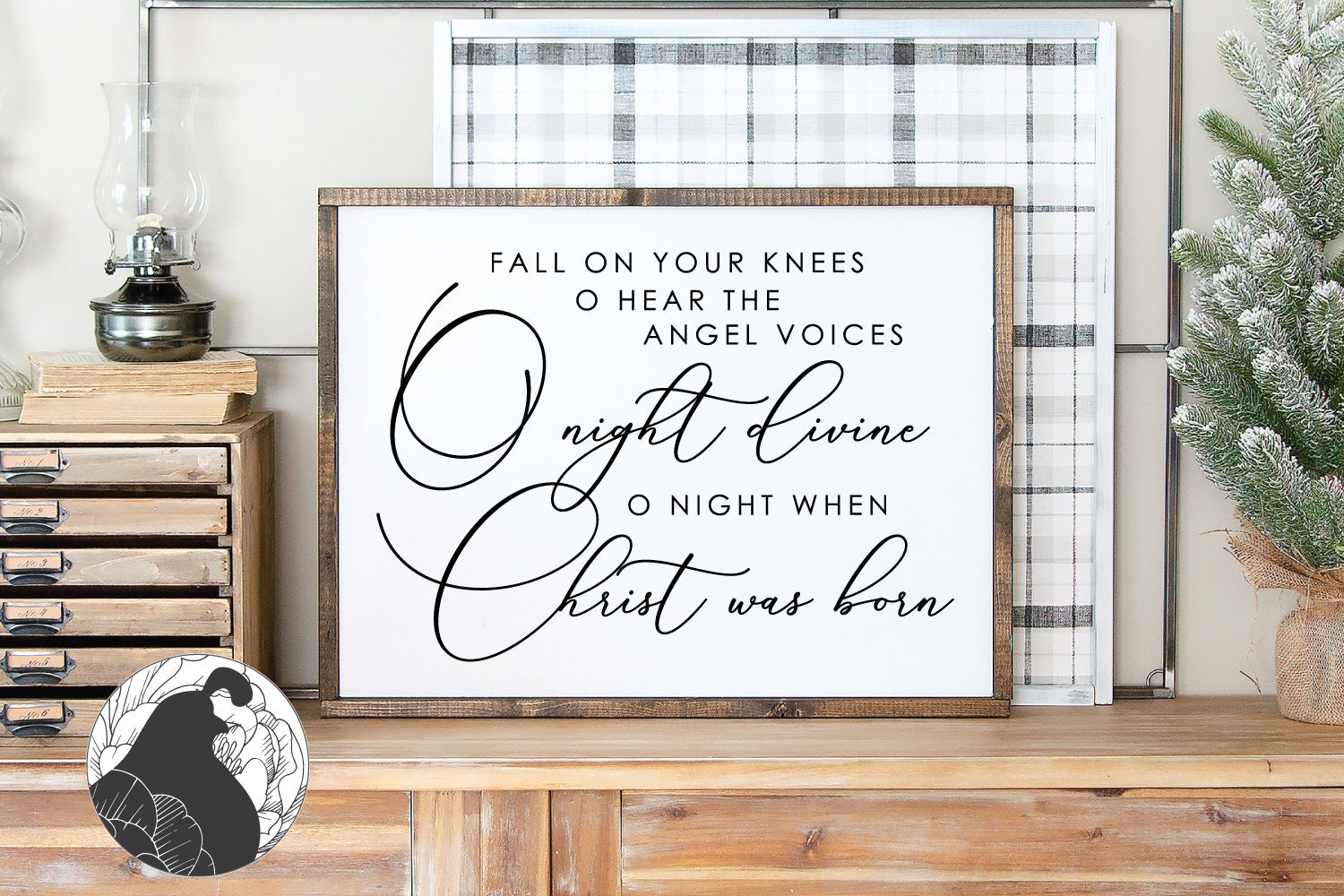 O Night Divine SVG: Christian Christmas Farmhouse Sign (digital ...