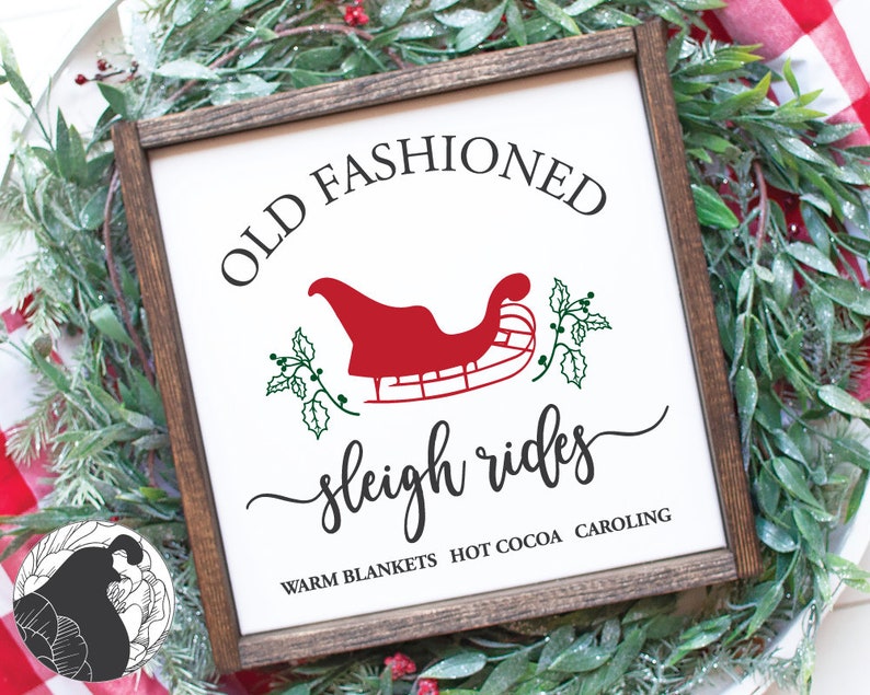 Svg Files, Sleigh Rides Svg, Christmas Svg, Winter Sign Svg, Cut File ...