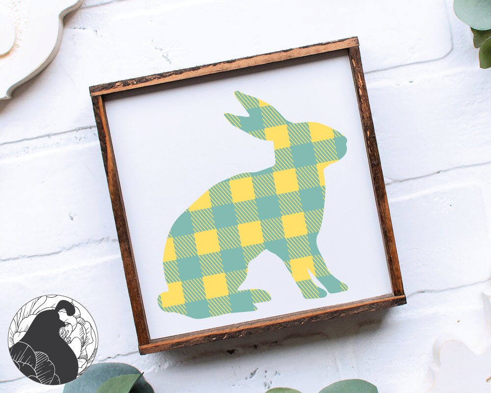 SVG Files Buffalo Check Bunny svg Easter svg Bunny svg | Etsy