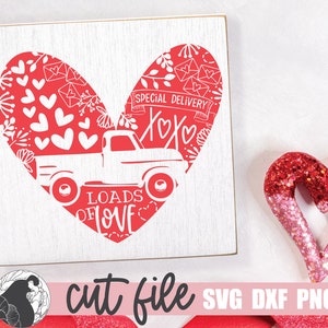 Vintage Truck Valentine SVG Retro Heart SVG Loads of Love - Etsy