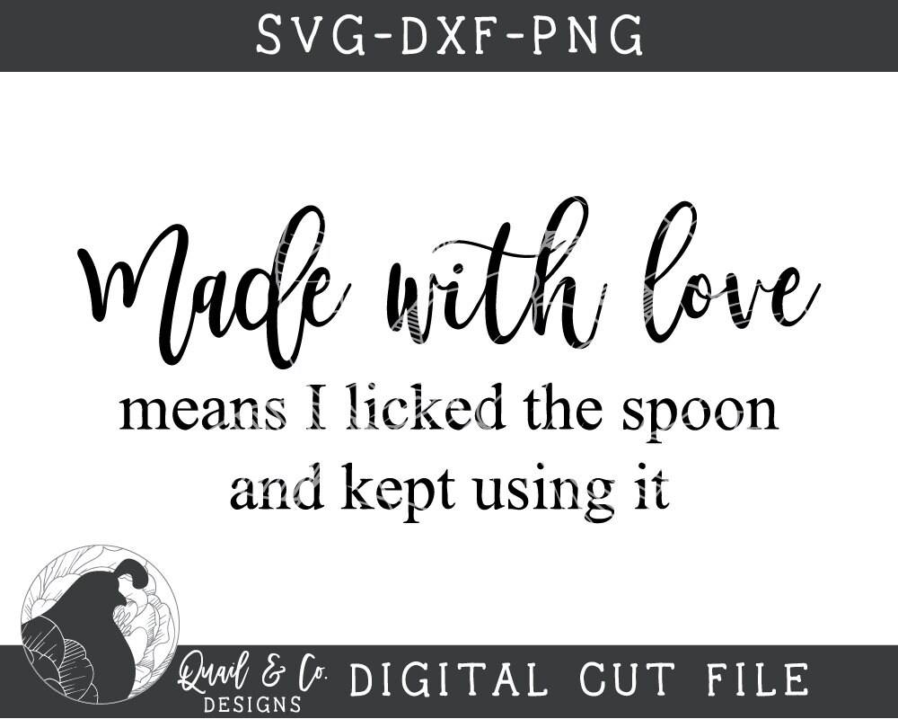 Svg Files Made With Love Svg Kitchen Svg Lick the Spoon | Etsy