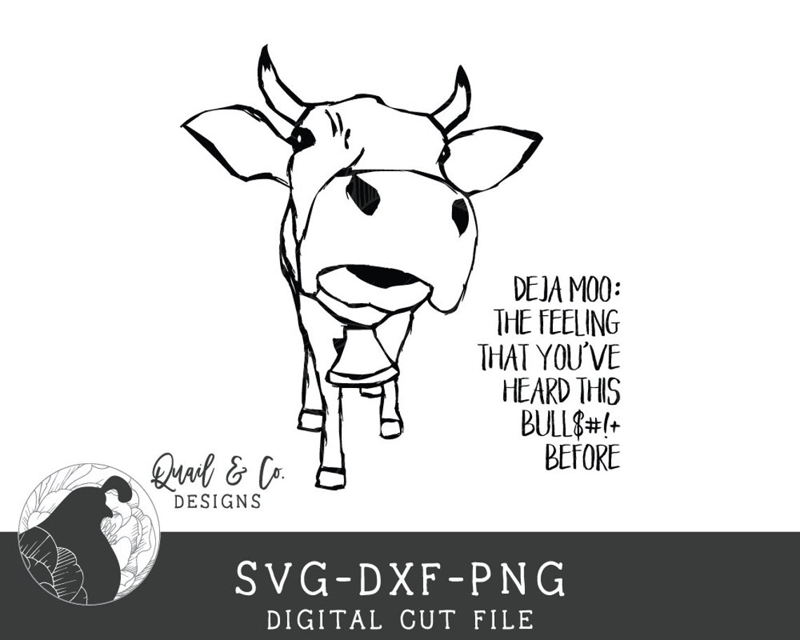 SVG Files Deja Moo Svg Cow Svg Cow Face Svg Funny Cow Svg | Etsy