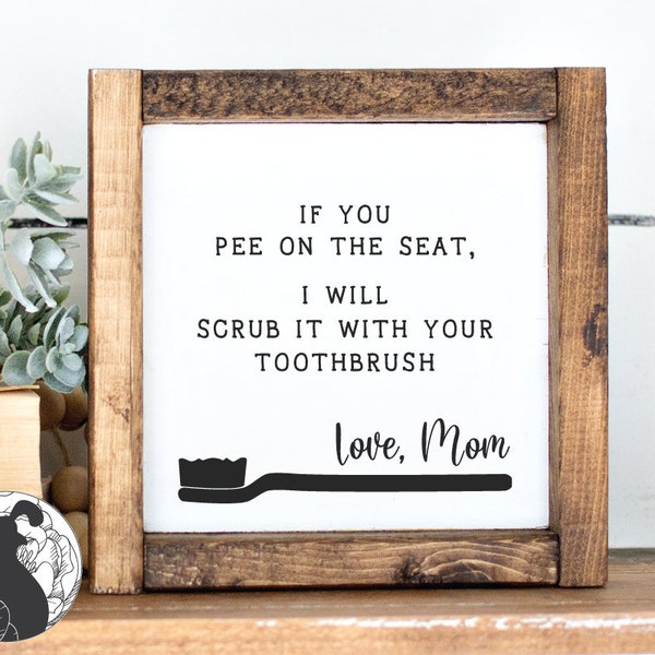 No Pee on Seat Sign - Etsy