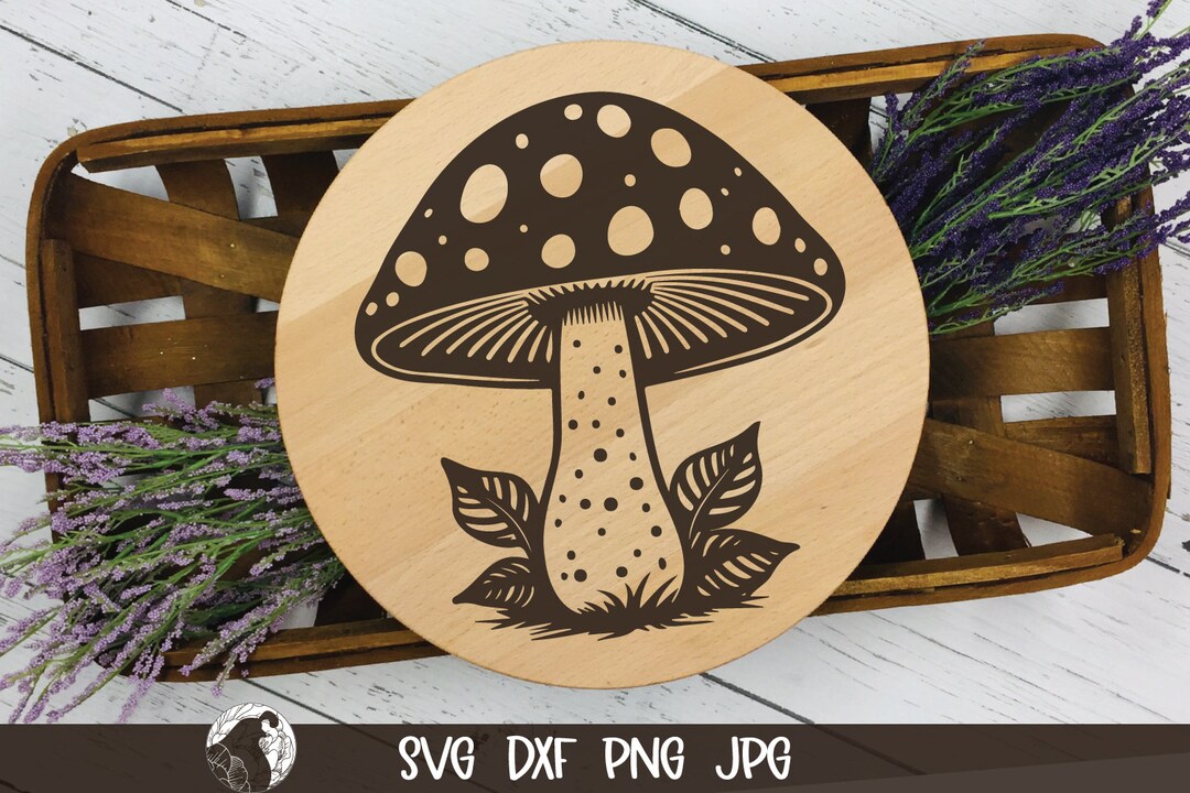Dotted Mushroom SVG, Retro Mushroom SVG, Tote Bag Design, Cottage Core ...