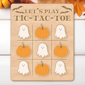 Halloween Tic Tac Toe Laser Cut File: Pumpkins & Ghosts SVG (digital ...