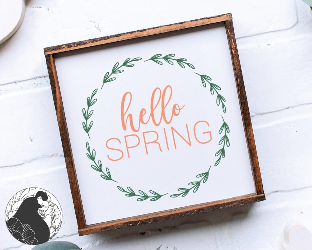 Hello Spring Wreath SVG, Spring Wreath Cut File, Easter Svg, Spring ...