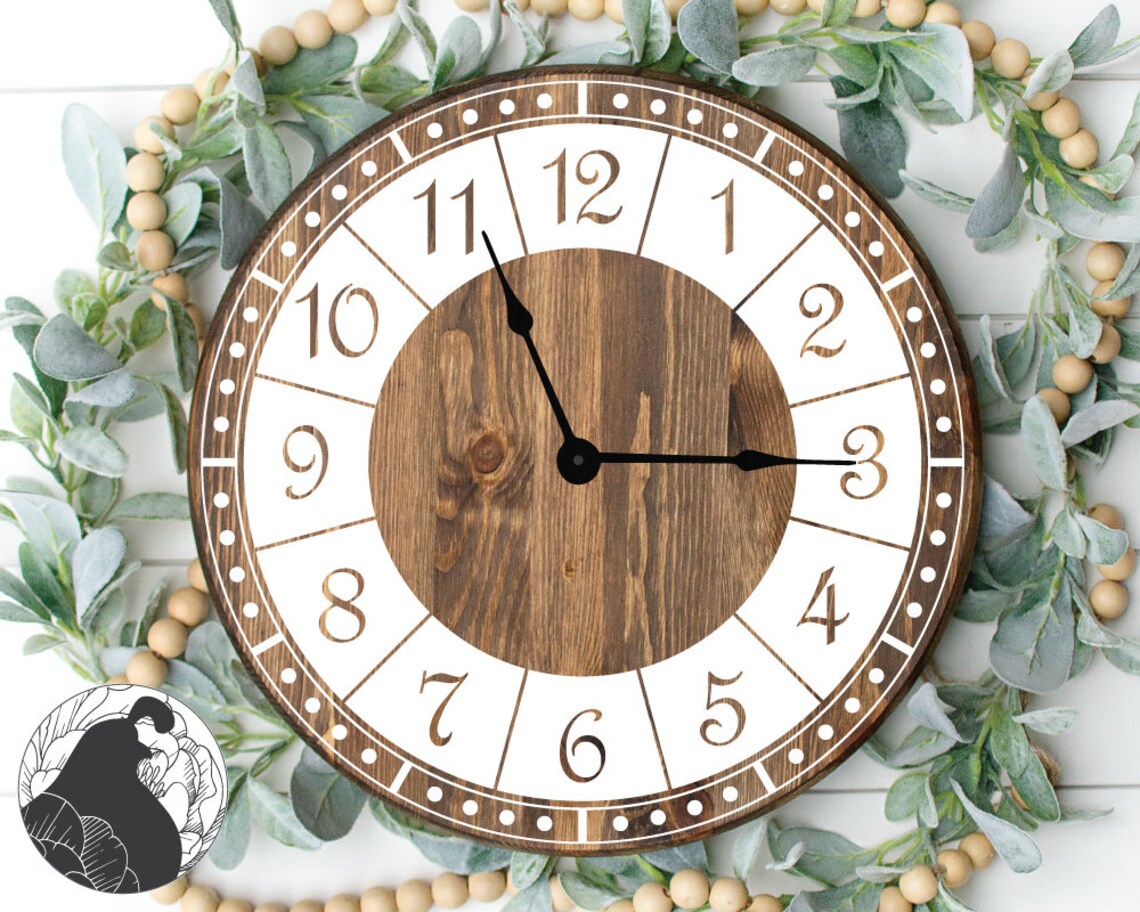 Farmhouse Clock SVG Clock Face Svg Clock Cut File Farmhouse | Etsy