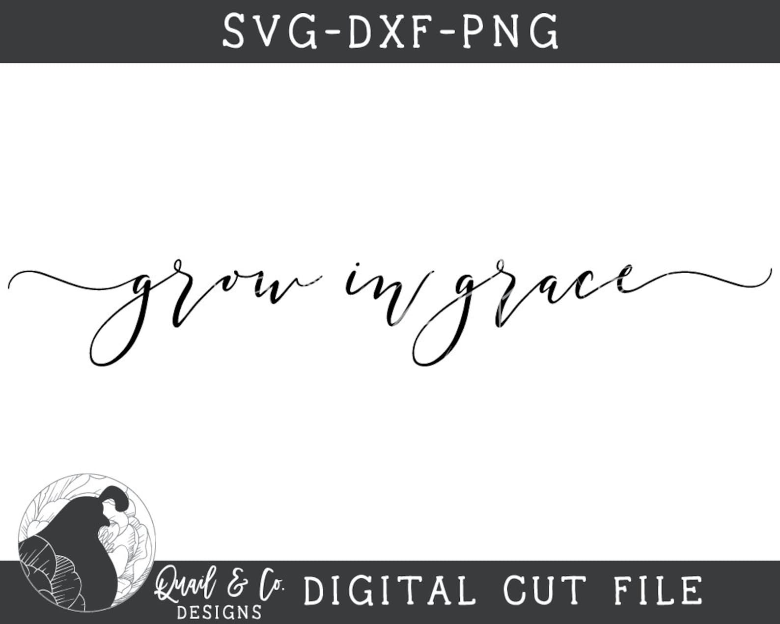 Grow in Grace SVG Christian Quote Svg Cut Files Farmhouse - Etsy