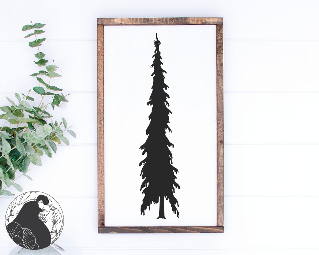 Skinny Pine Tree SVG, Christmas Tree Svg, Winter Svg, Sign Background ...