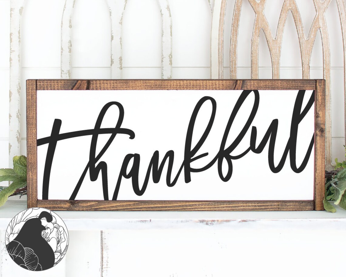 Thankful Cut File for Oversized Wall Art Fall Sign SVG - Etsy