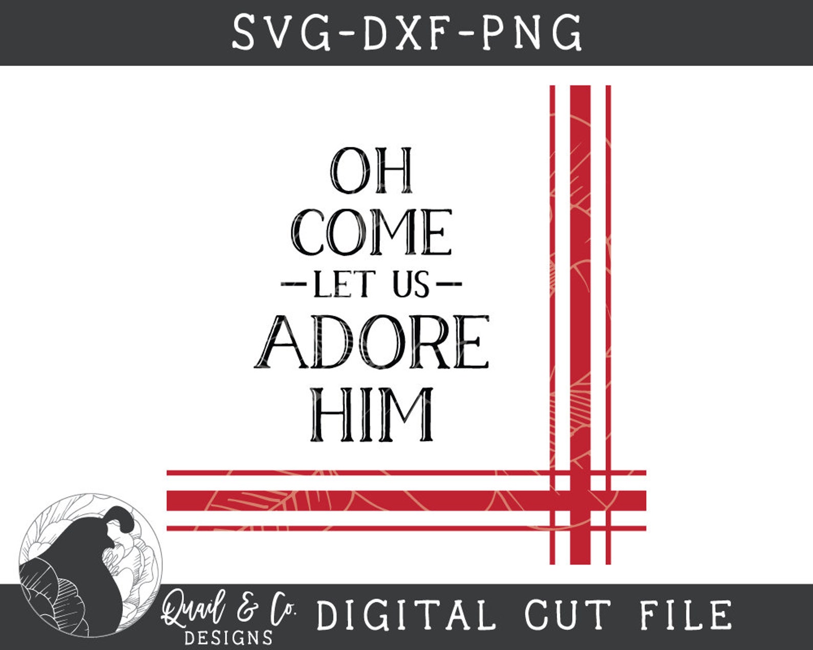 Oh Come Let Us Adore Him Svg Plaid Svg Christmas Svg - Etsy