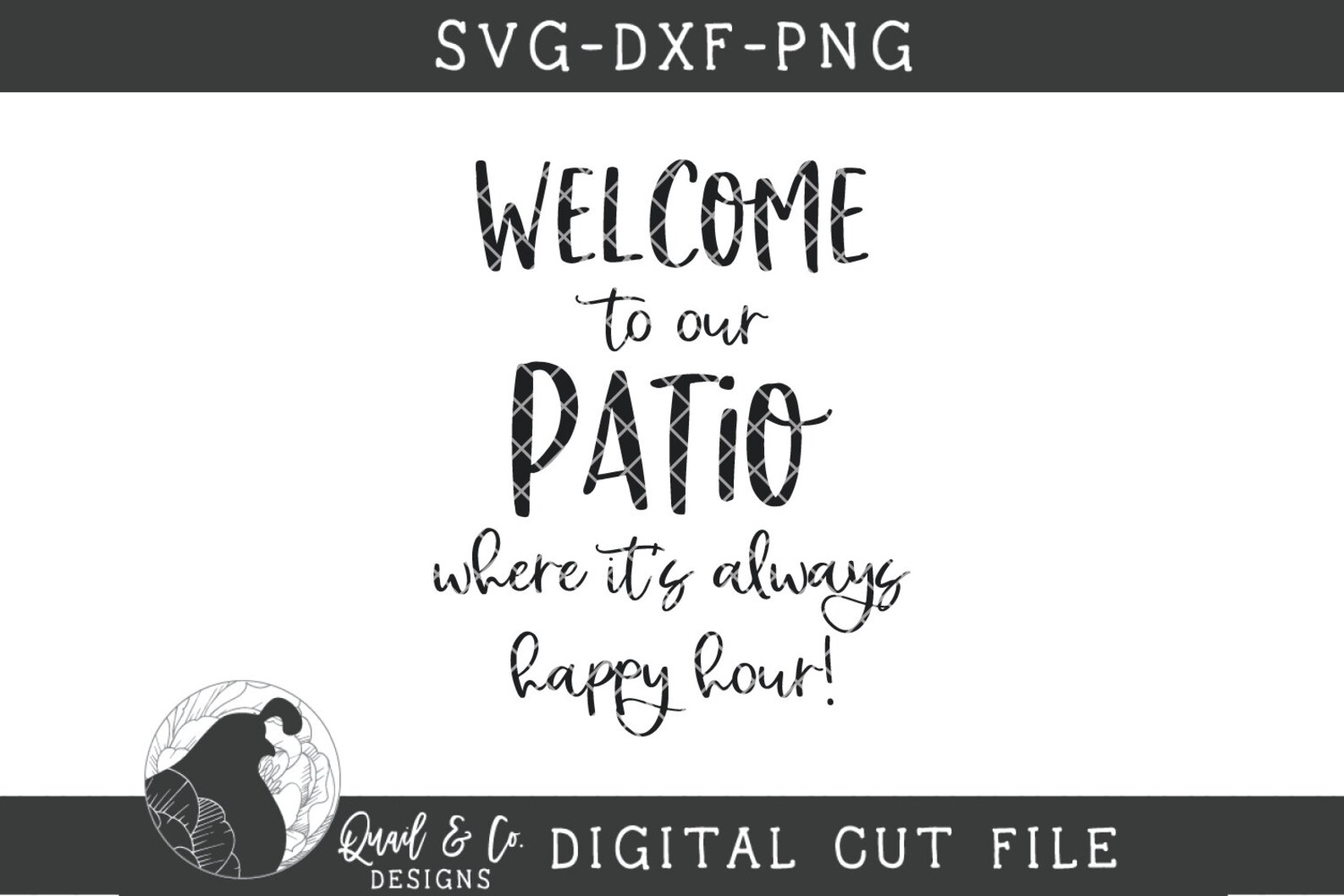 Welcome to Our Patio SVG Happy Hour SVG Patio Sign SVG - Etsy
