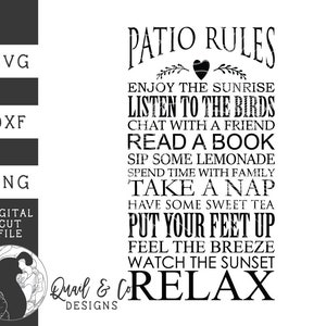 Patio Rules Svg, Patio Svg, Summer Svg, Porch Svg, Relax Svg, Farmhouse ...
