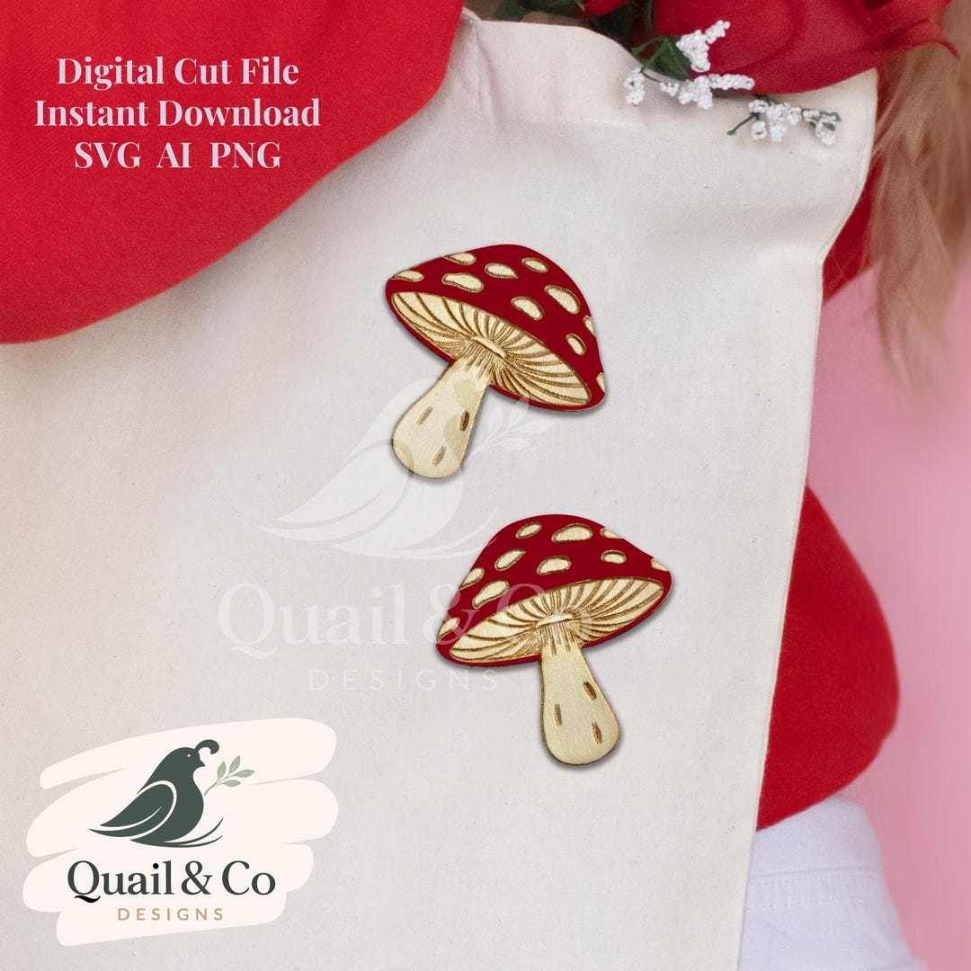 Mushroom Magnet Laser Cut File: SVG, Glowforge Ready (digital Download ...