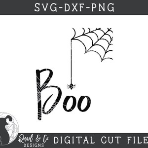 Boo Svg, Halloween Cut File, Fall Quote Svg, Spider Web Svg, Farmhouse ...