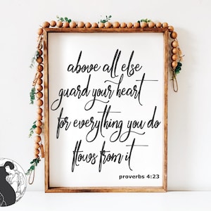 Above All Else Guard Your Heart Svg, Christian Quote Svg, Bible Verse ...