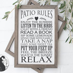 Patio Rules Svg, Patio Svg, Summer Svg, Porch Svg, Relax Svg, Farmhouse ...