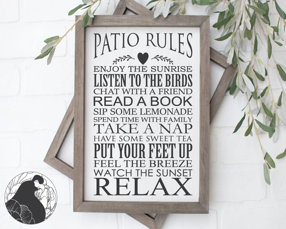Patio Rules Svg Patio Svg Summer Svg Porch Svg Relax Svg - Etsy