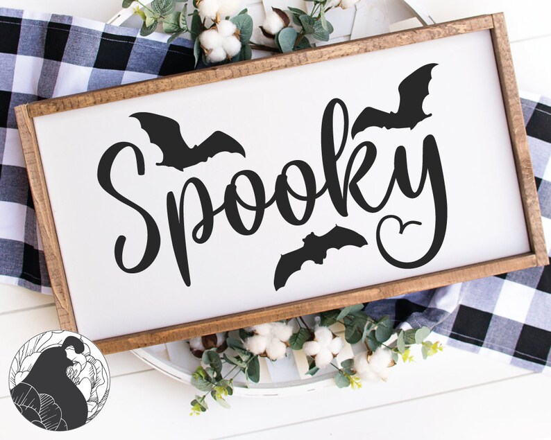 Spooky svg Halloween Sign svg Bats svg Fall Sign svg | Etsy