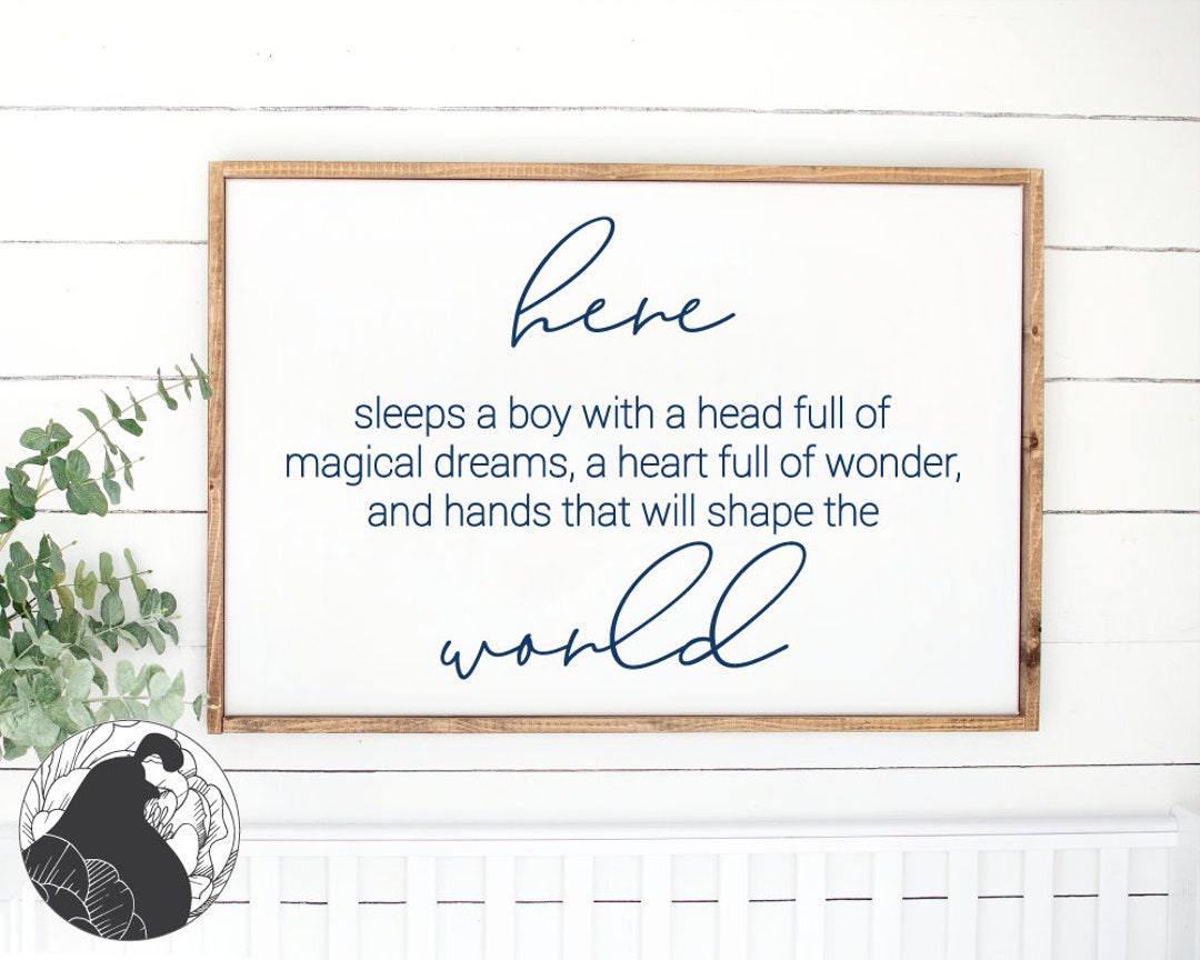Here Sleeps a Boy Svg, Baby Boy Sign Svg , Son Cut File, Nursery Wall ...