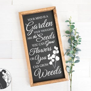 Your Mind is a Garden SVG, Inspirational Svg, Gardening Cut File ...