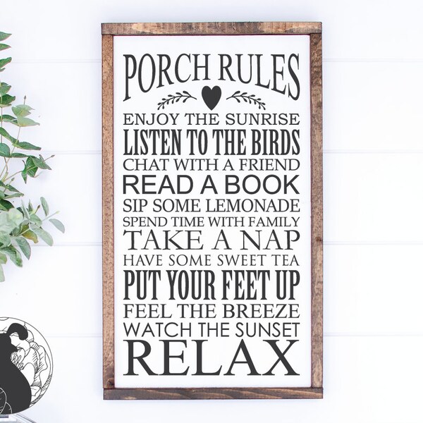 Porch Rules Sign - Etsy