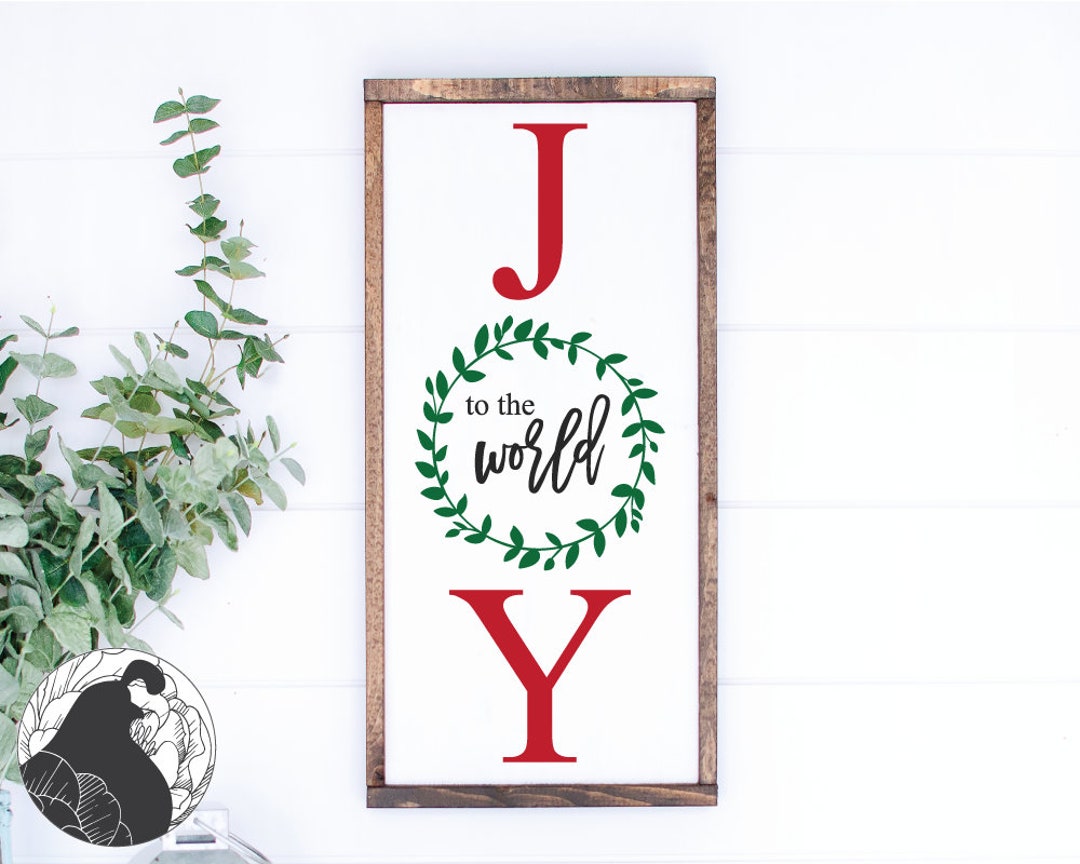 Joy to the World SVG, Christmas Cut File, Christmas Wreath Svg, Digital ...