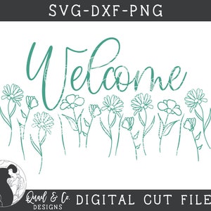 Spring Welcome SVG Spring Flowers Cut File Welcome Sign Svg - Etsy