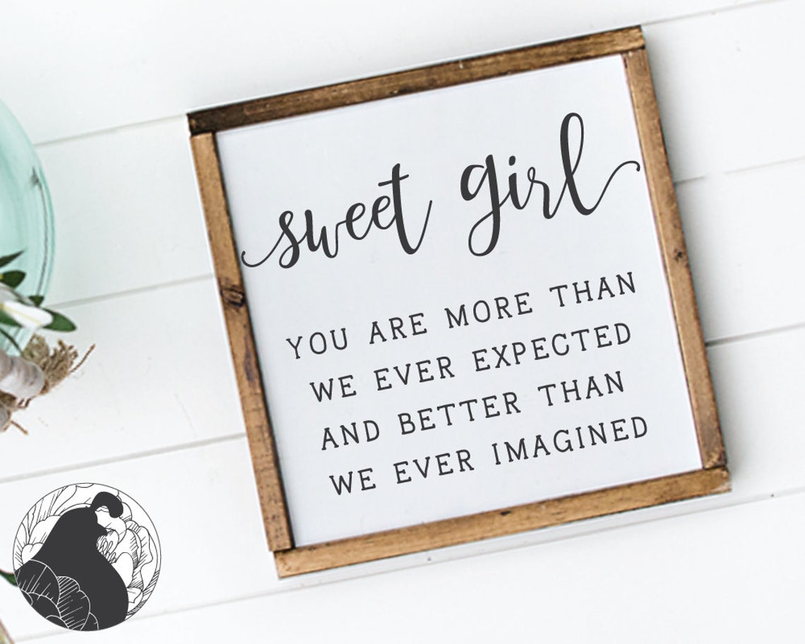 Sweet Girl SVG Baby Girl Svg Nursery Sign Svg Cut File for - Etsy
