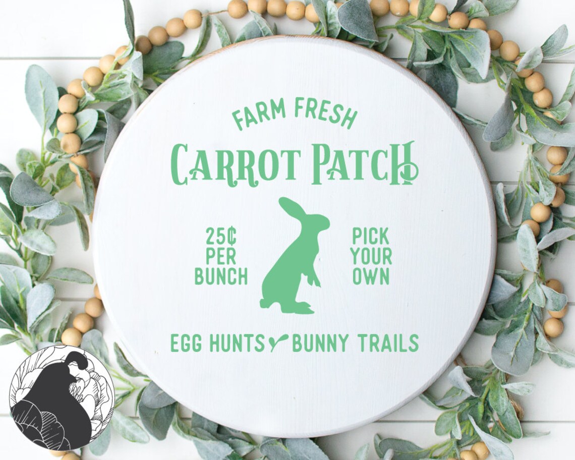 Carrot Patch SVG Bunnies Svg Spring Sign Svg Easter Cut - Etsy
