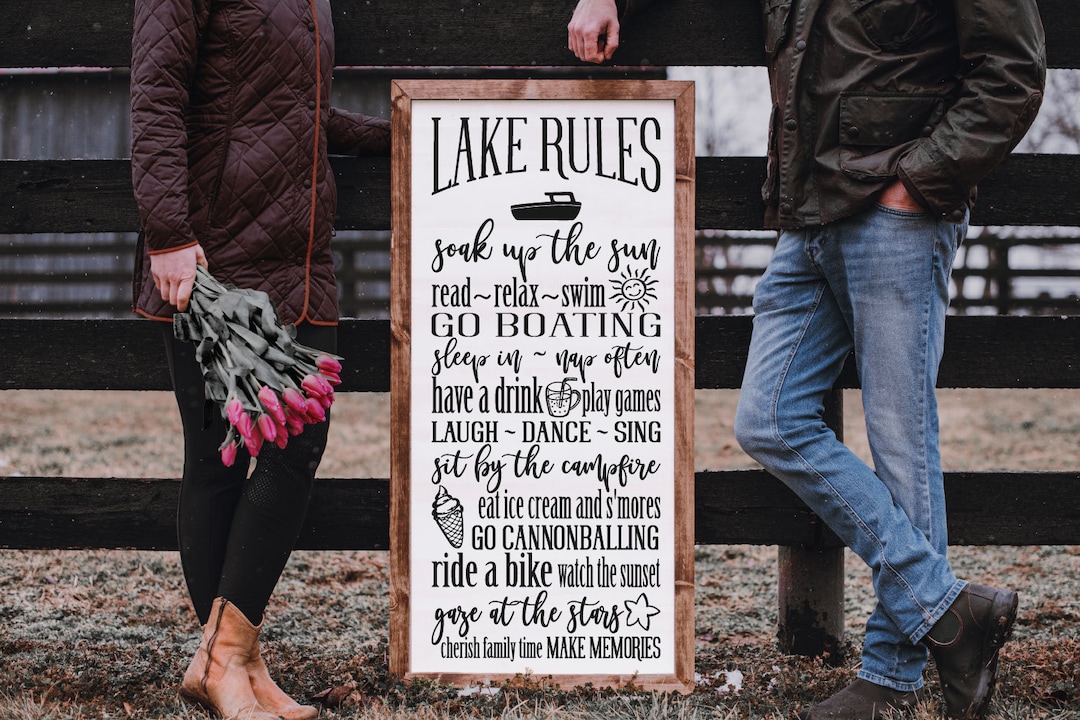 Lake Rules SVG: Summer House Sign, Boating, Vacation (digital Files) - Etsy