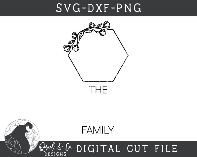 Hexagon Monogram SVG Family Name Svg Last Name Cut File | Etsy