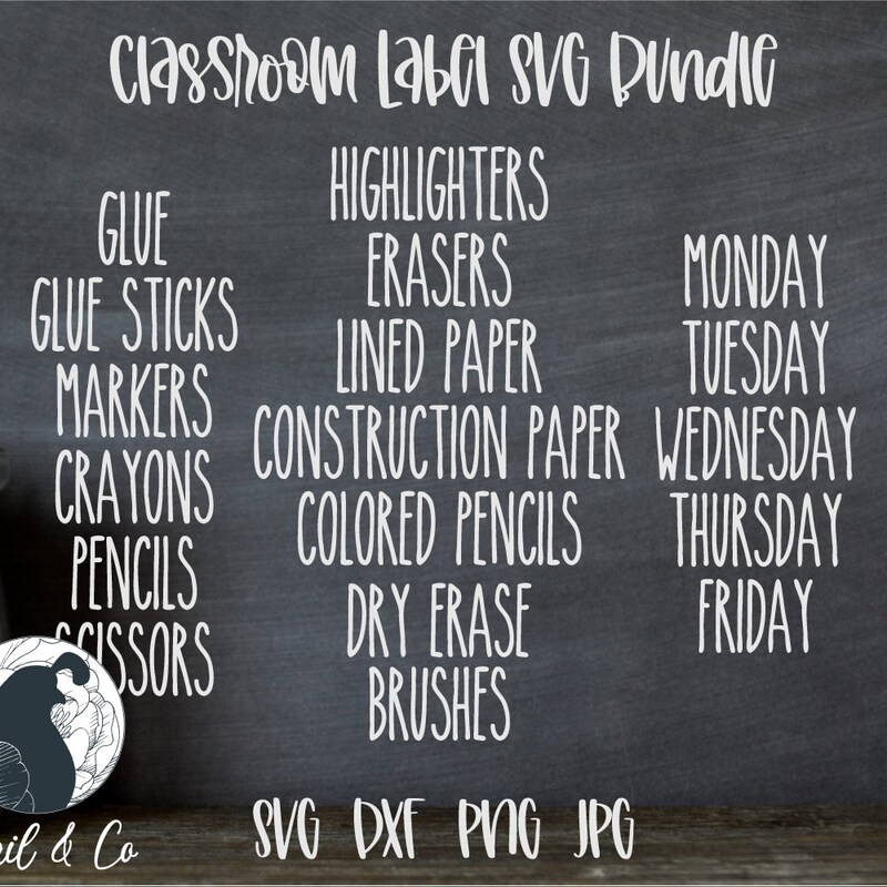 Classroom Labels Svg - Etsy