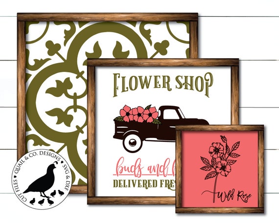 SVG Bundle Flower Shop svg Flower svg Rose svg Vintage | Etsy