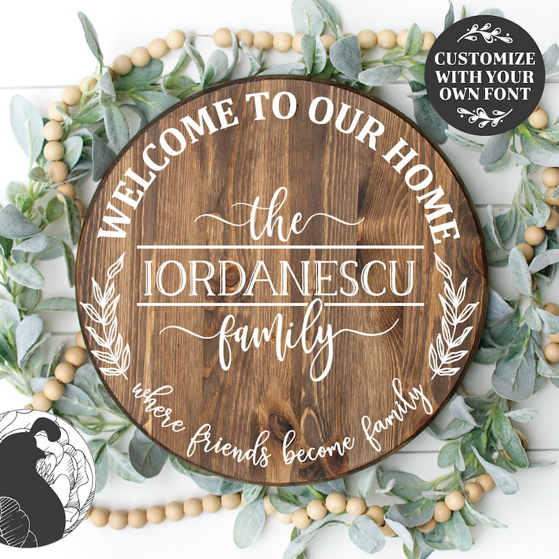 Round Welcome Sign - Etsy
