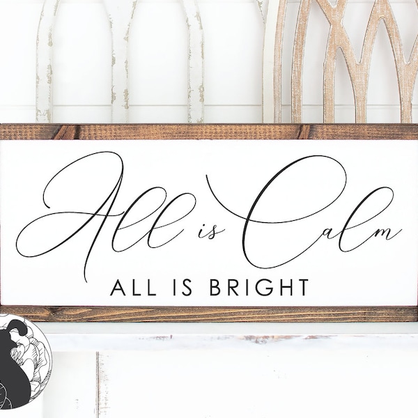 All is Calm All is Bright Sign - Etsy