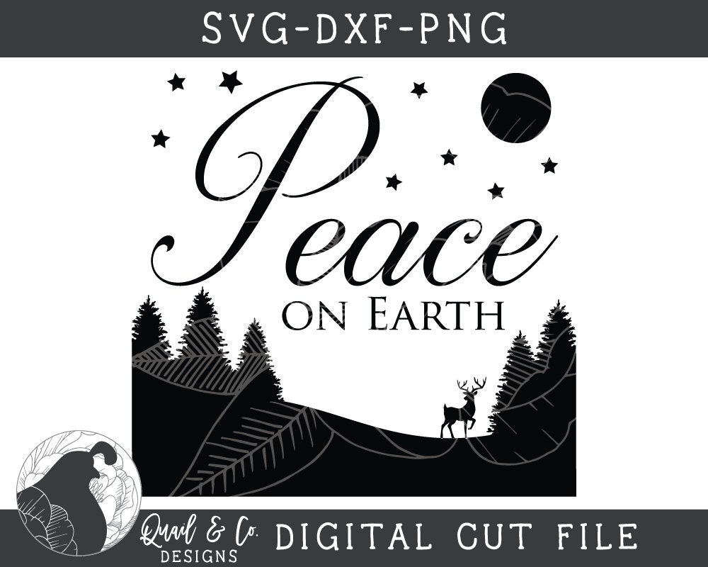 Svg Files Peace on Earth Svg Christmas Svg Peace Svg Cut | Etsy
