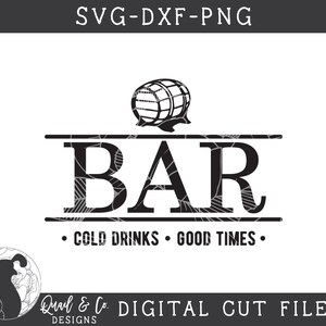Bar SVG, Family Name Cut File, Round Bar Sign Svg, Established Sign Svg ...