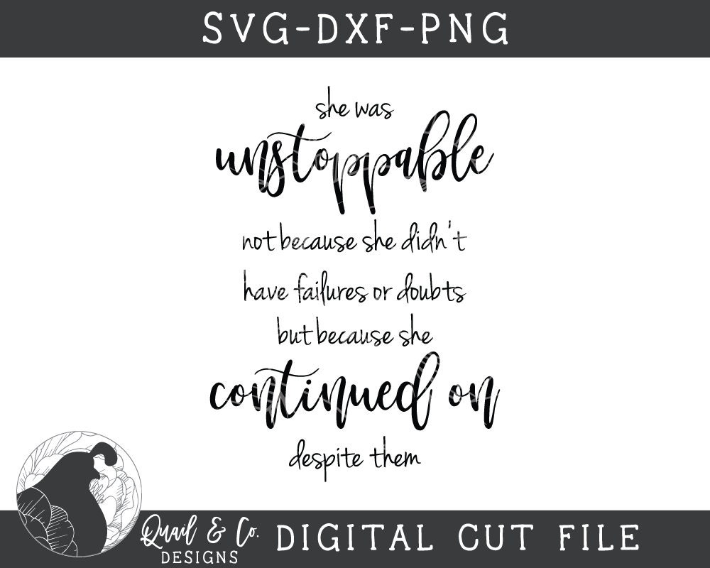 She was Unstoppable SVG Inspirational Sign svg Girl Boss Cut | Etsy